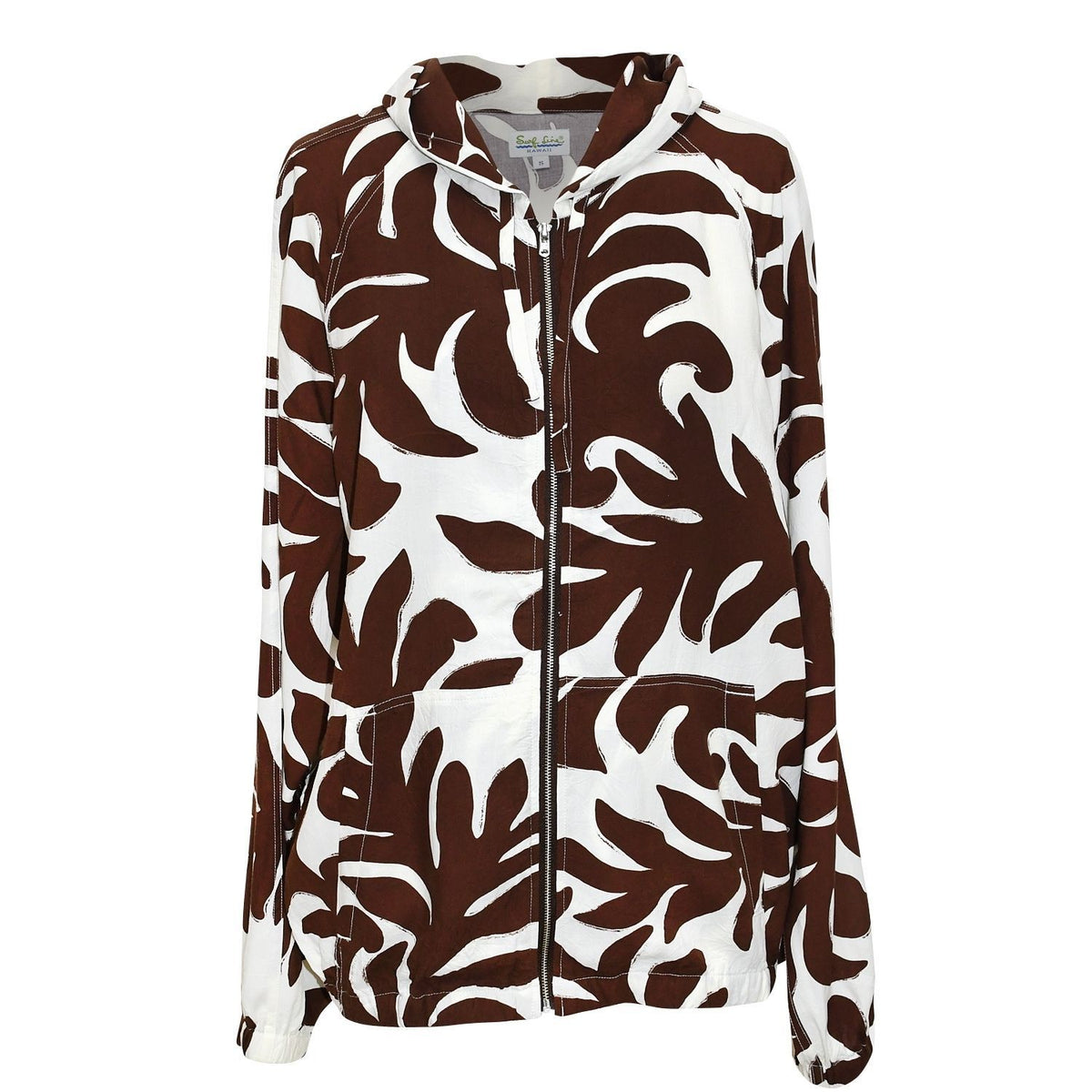 Parka Rayon Jacket - Brown & White